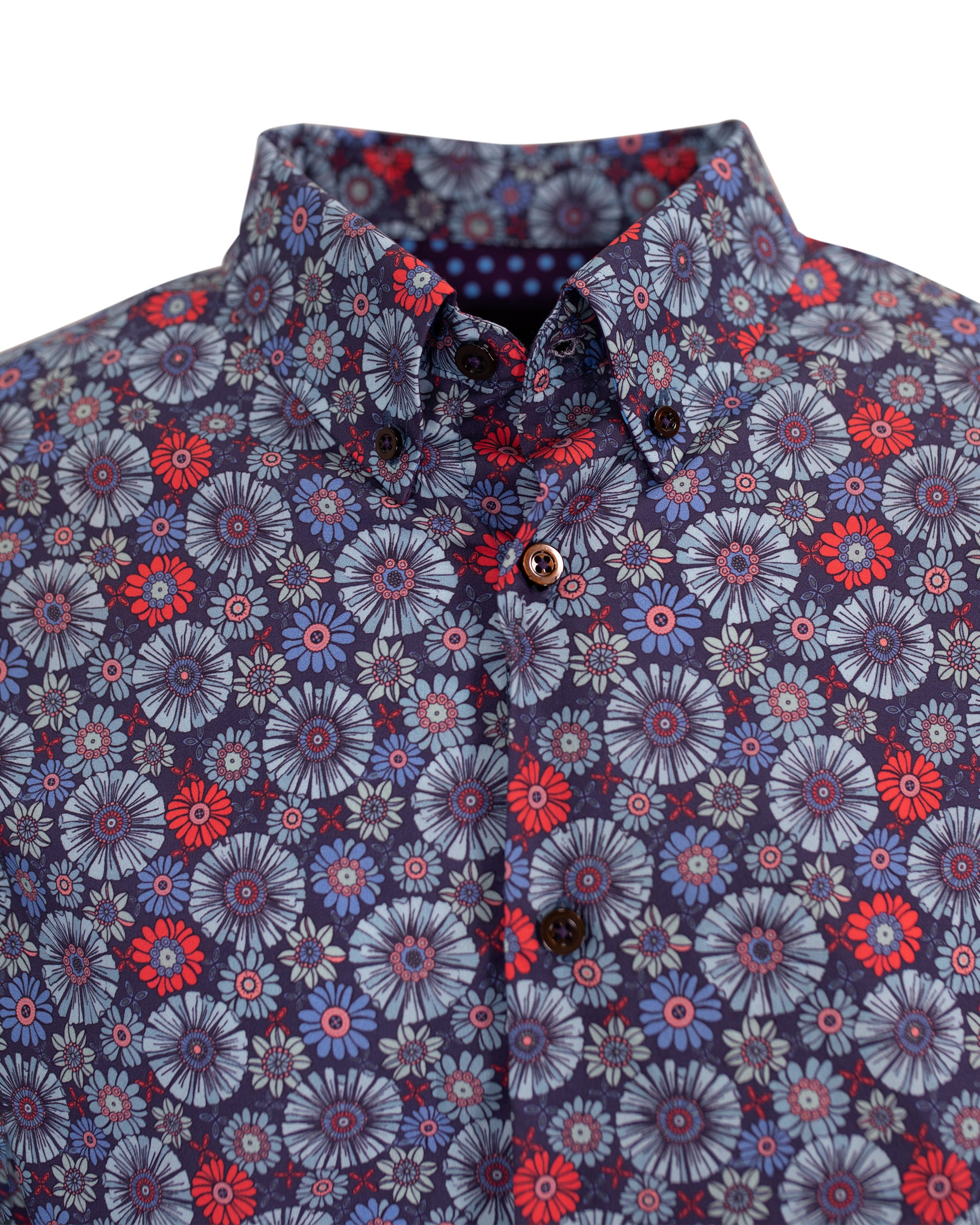 MITCHELL DAISY GEO SHIRT IN BLUE – Lords Of Harlech